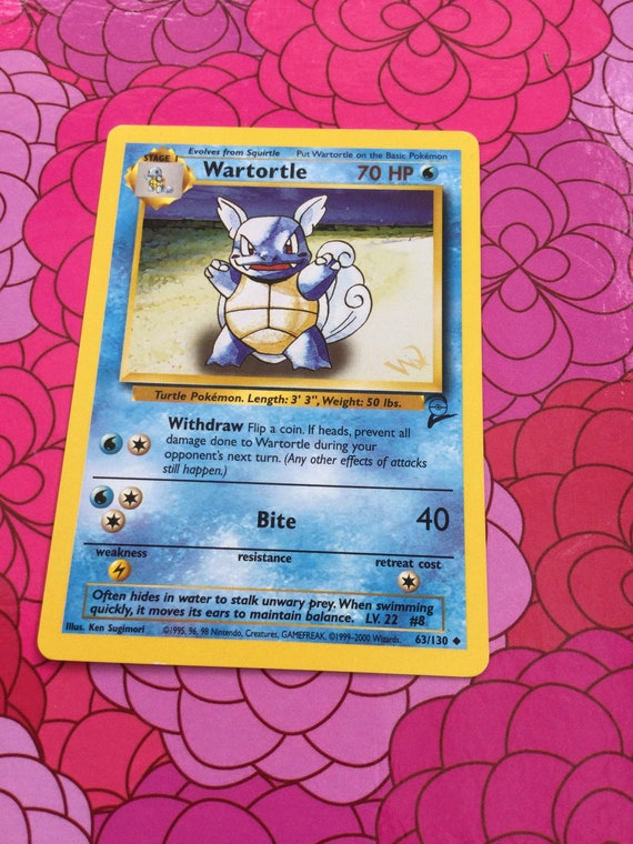 Pokemon Wartortle Card