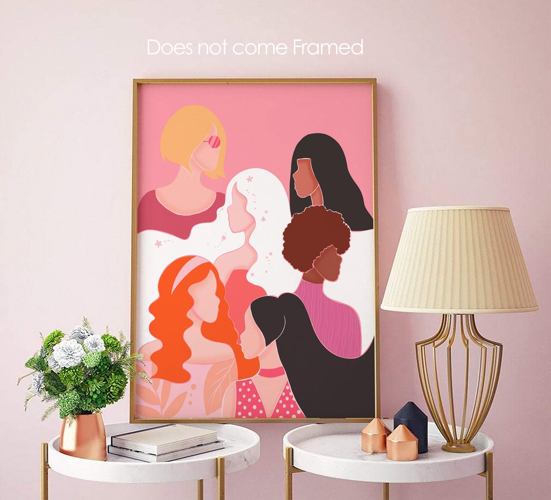 Women of Color, Abstract, UNFRAMED, Minimalist Print, Feminist, African ...