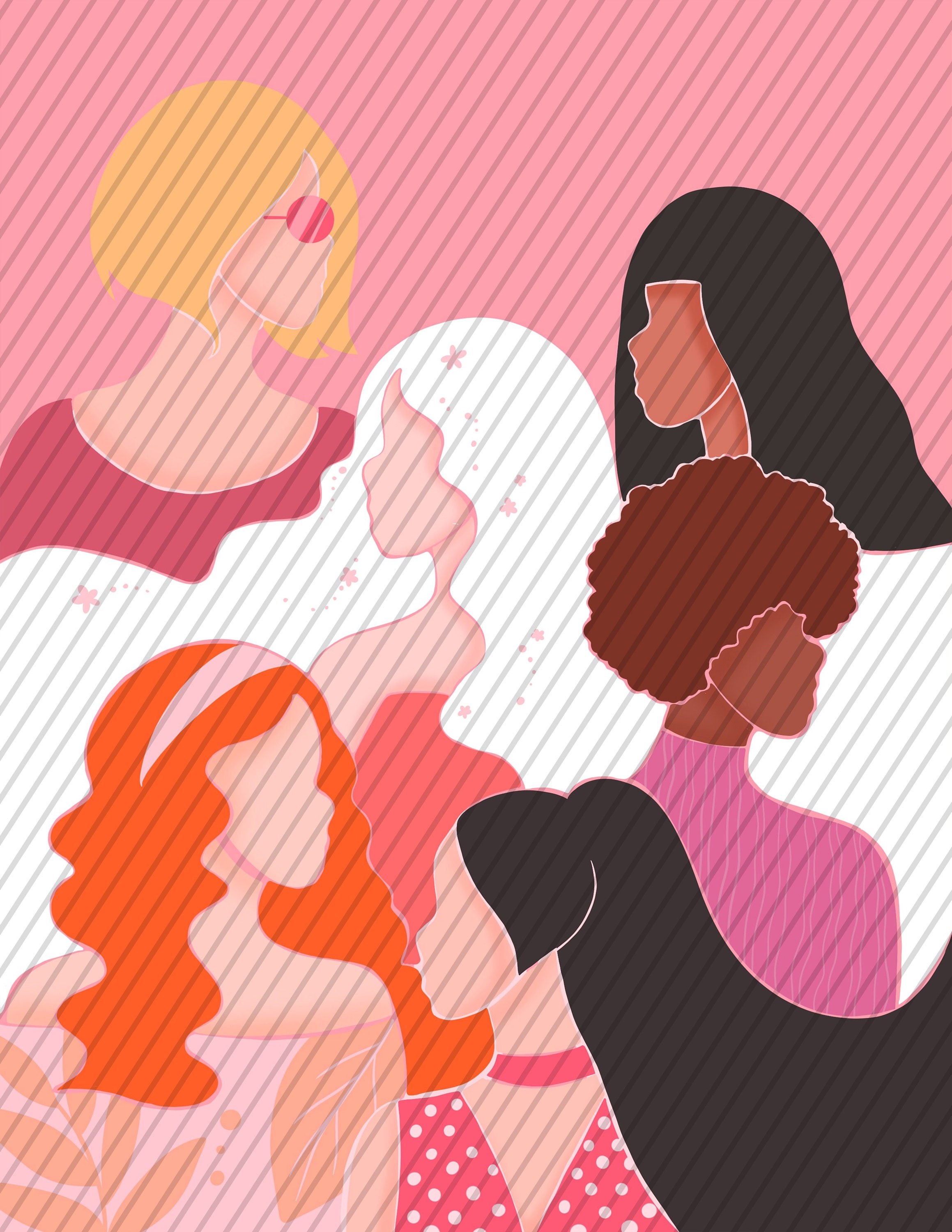 Women of Color, Abstract, UNFRAMED, Minimalist Print, Feminist, African ...