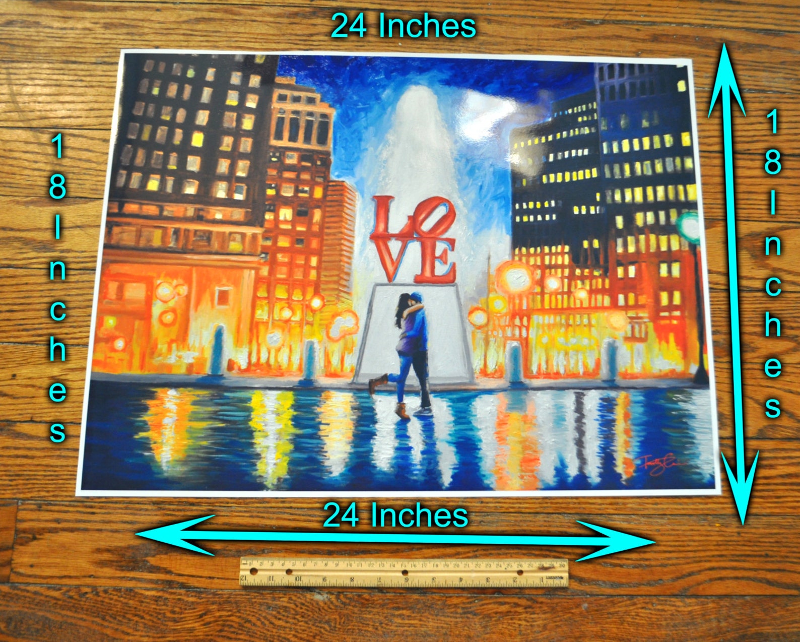 LOVE Park Philadelphia Print Painting Poster - Etsy