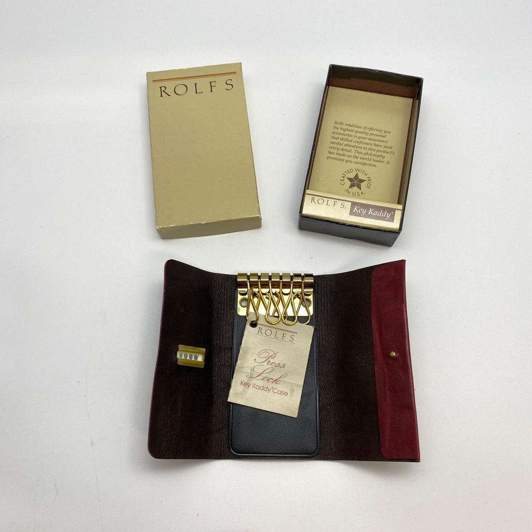 As is Vintage Rolfs Key Kaddy Burgundy Leather Cowhide Trifold Key ...
