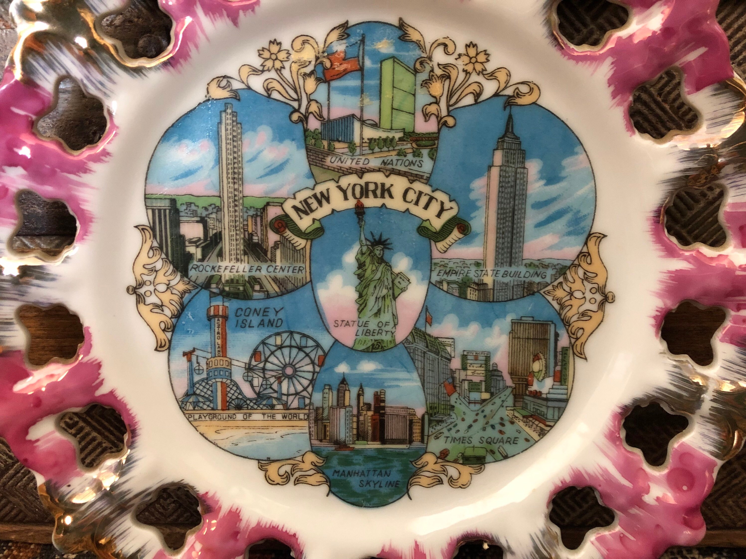 Vintage New York City Souvenir Plate Empire State Building - Etsy