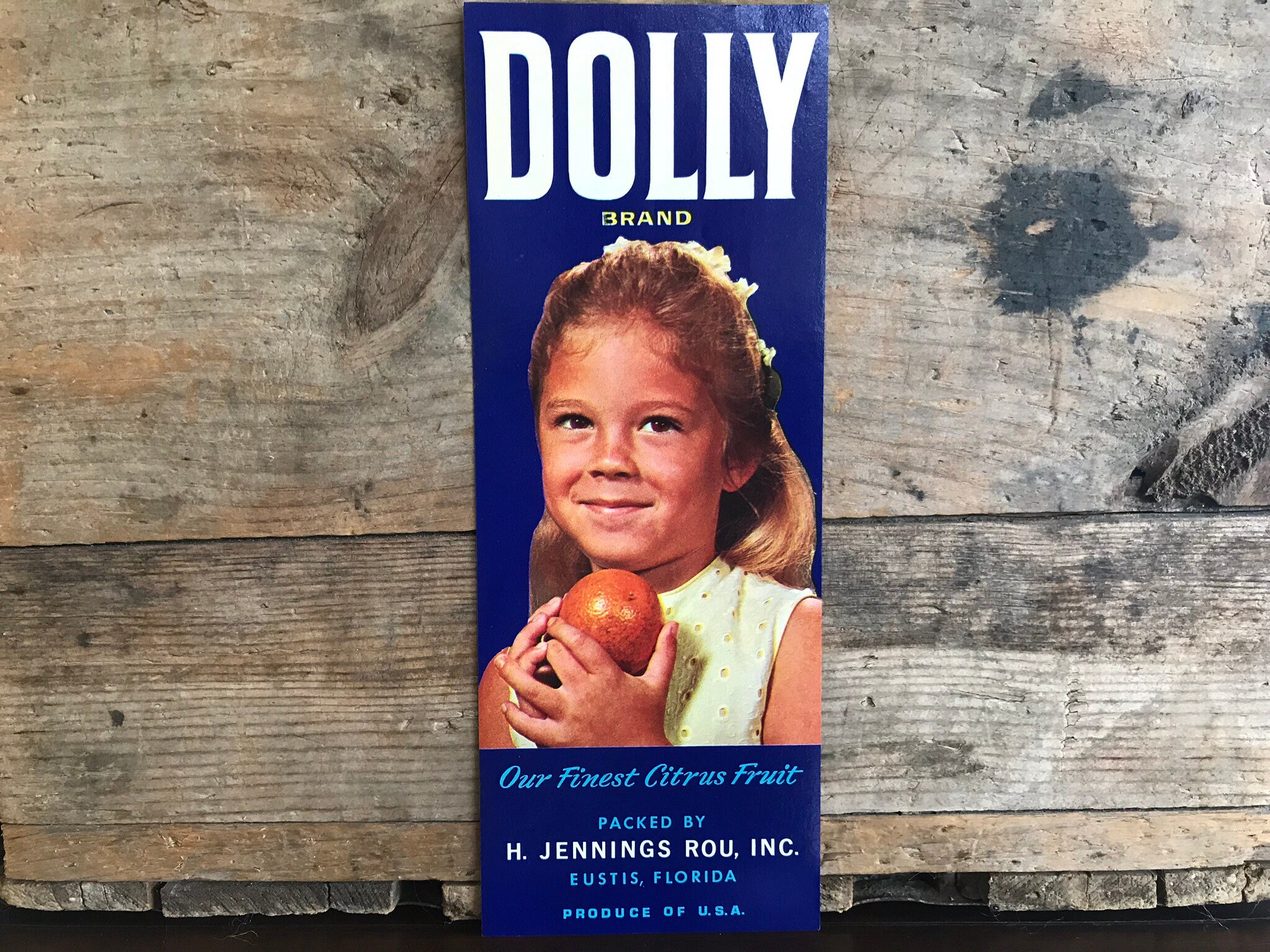 Florida Citrus Fruit Label Dolly Brand Citrus Fruit Label Paper Label ...