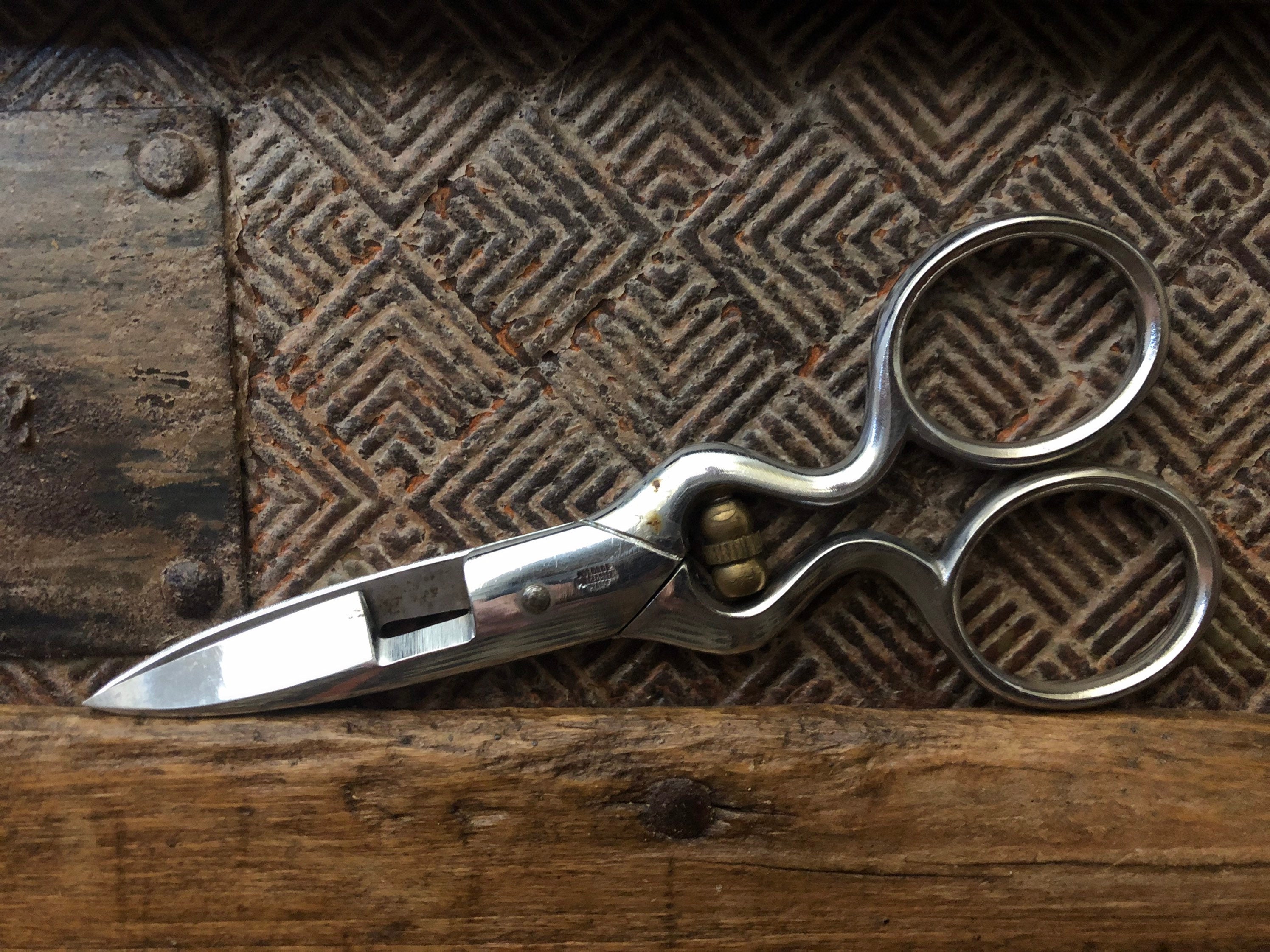 Antique Buttonhole Scissors Elk Chrome Scissors Swan Neck Scissors - Etsy