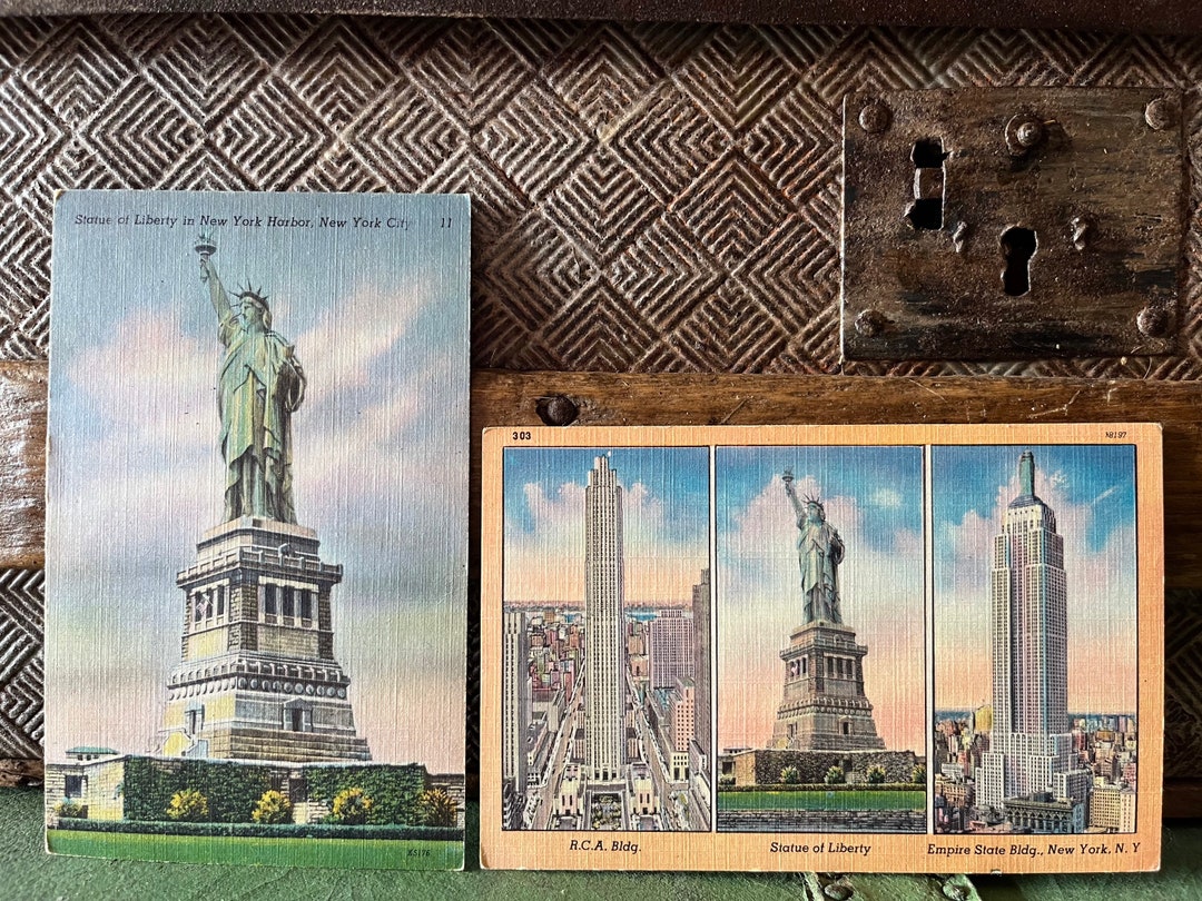 Vintage New York City Postcards Statue of Liberty Empire State Building ...