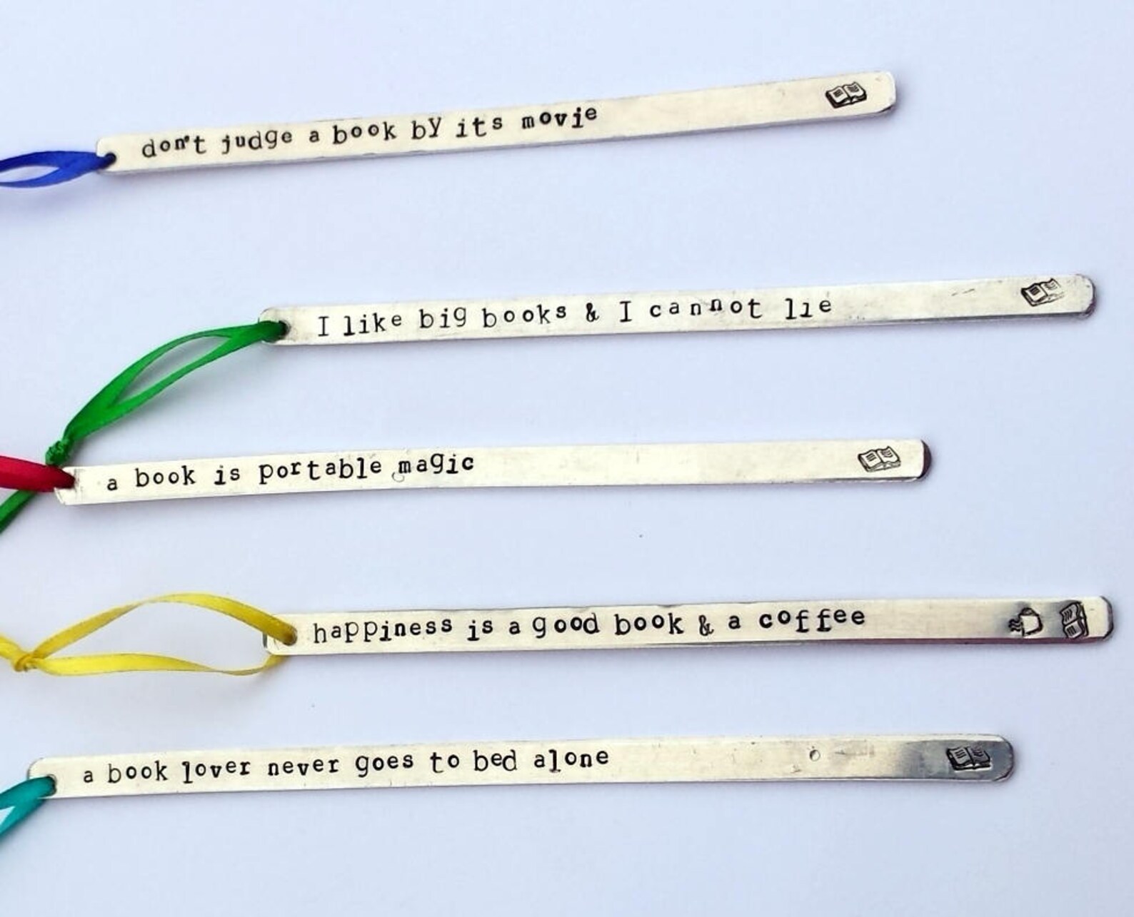 Personalized Bookmarks. Hand-stamped Aluminum Bookmark - Etsy