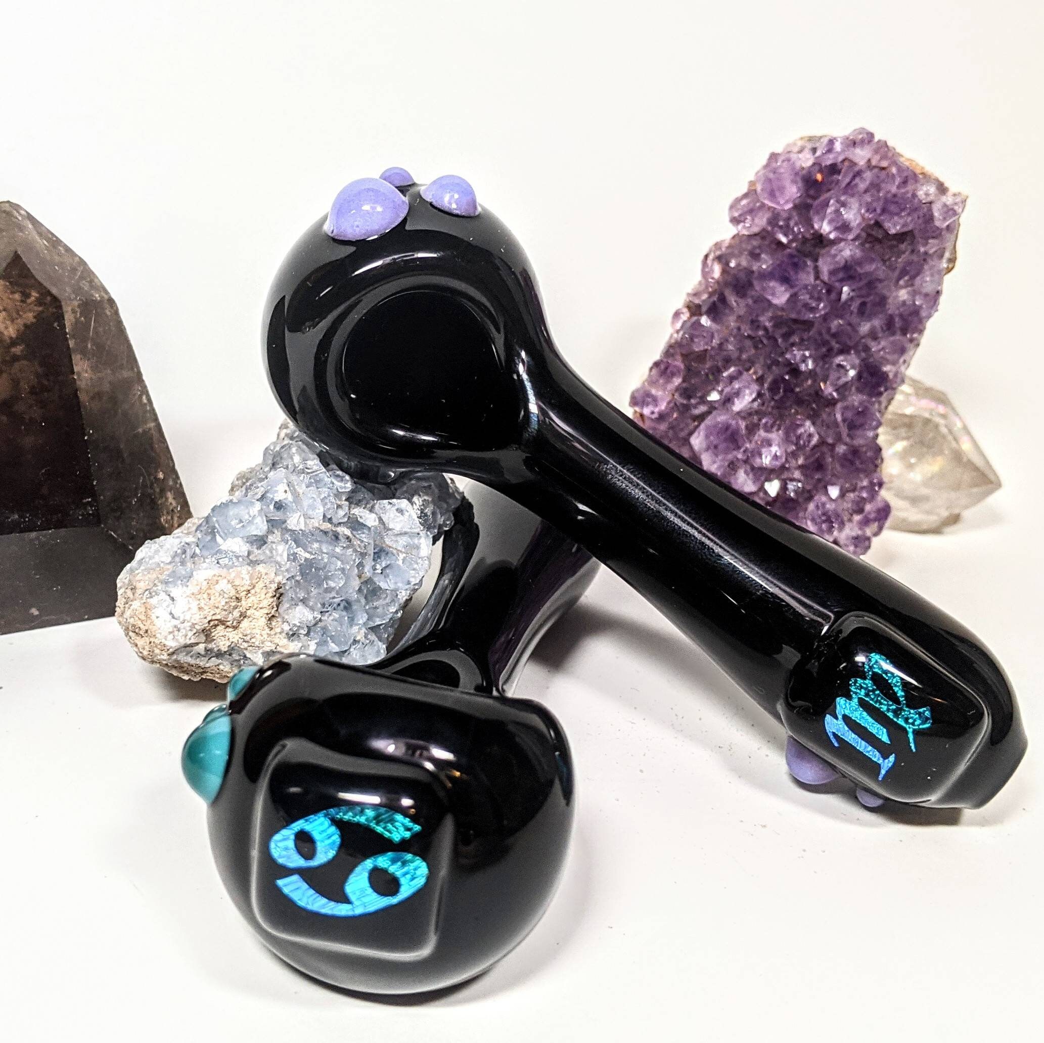 Custom Pipe, Astrology Glyphs, Zodiac Sign, Turquoise, Purple, Pretty ...