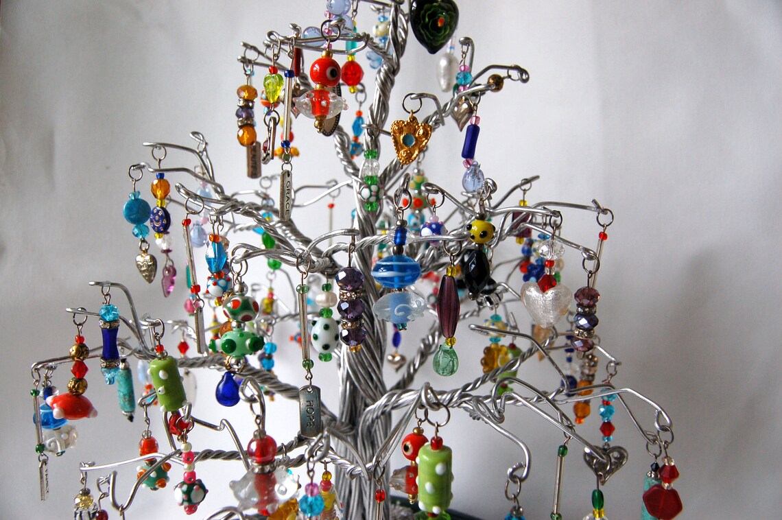 Folk Art Sculpture Tree of Hope Sculpture Jeweled Tree | Etsy