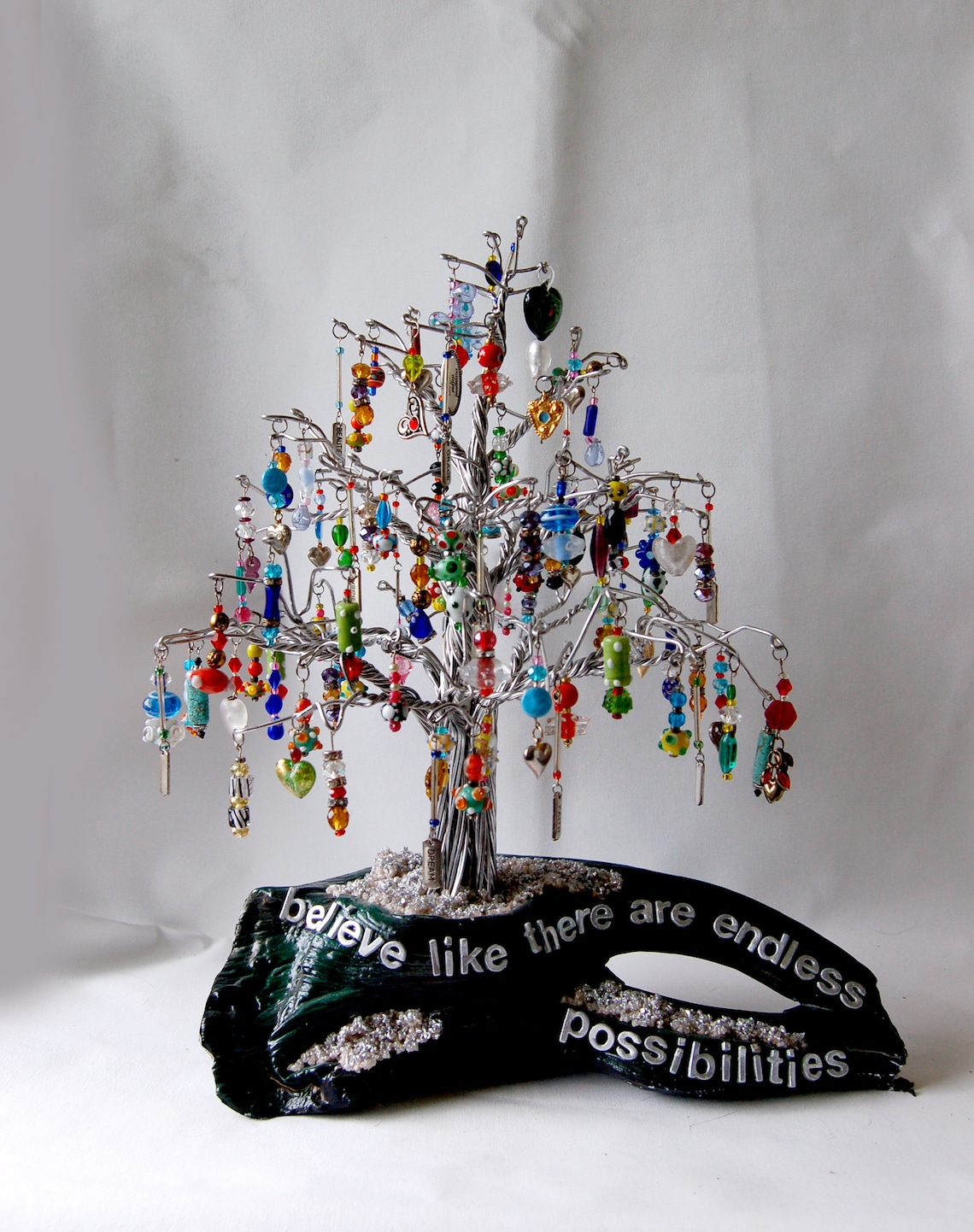 Folk Art Sculpture Tree of Hope Sculpture Jeweled Tree | Etsy