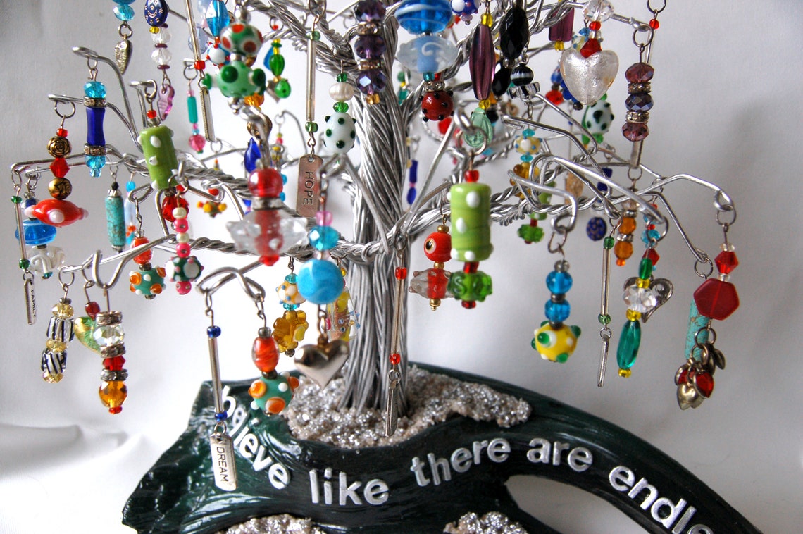 Folk Art Sculpture Tree of Hope Sculpture Jeweled Tree | Etsy