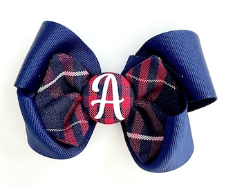 White Plaid School Uniform Hair Bow - Etsy