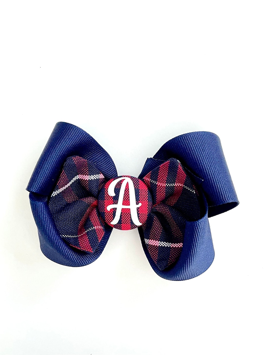 Uniform Plaid Hair Bow, Monogram Hair Bow, Plaid Hair Bow, Uniform Hair ...
