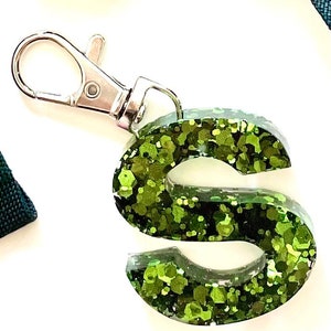 Resin Initial Keychain, Custom Initial Keychain, Personalized Keychain ...