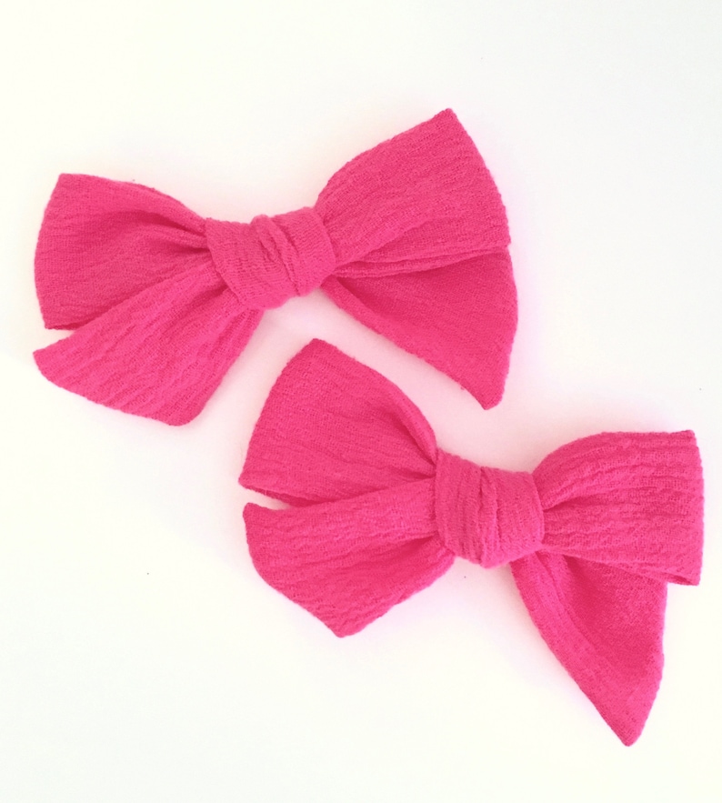 Fuchsia Gauze Hair Bows Hot Pink Gauze Hair Bow - Etsy Denmark
