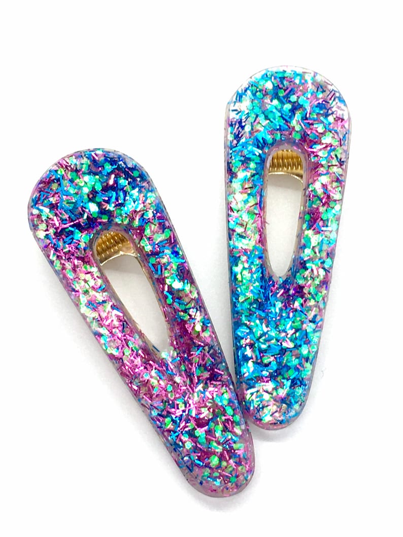 Mermaid Sparkles Hair Clip, Resin Hair Clip, Acrylic Hair Clip, Glitter ...