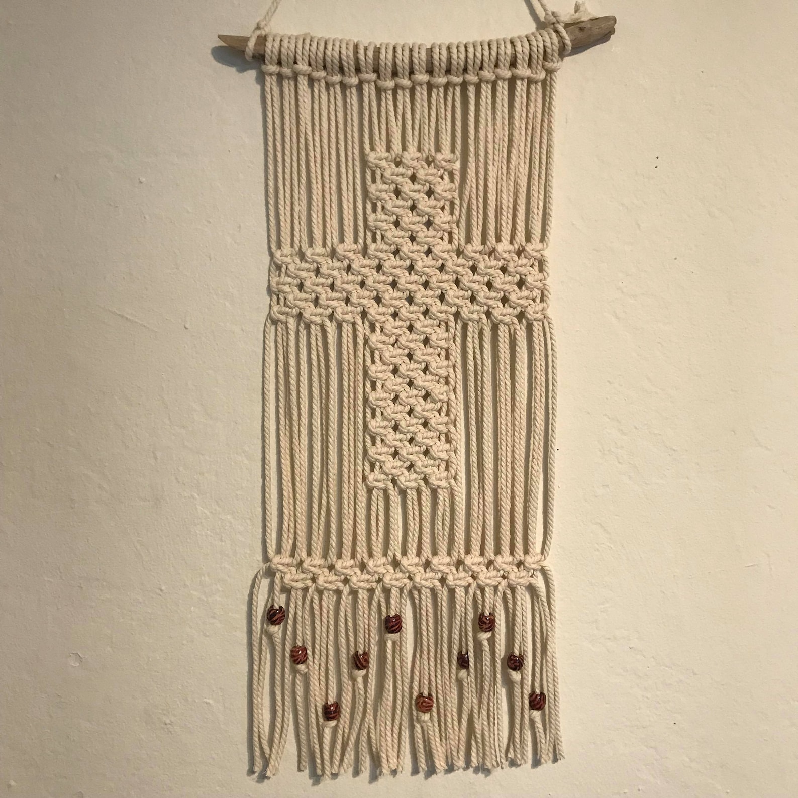 DIY INSTRUCTIONS ONLY Boho Macrame Cross With Beads - Etsy