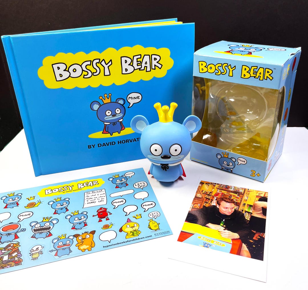 Bossy Bear Vinyl Figure and Signed Book - Etsy