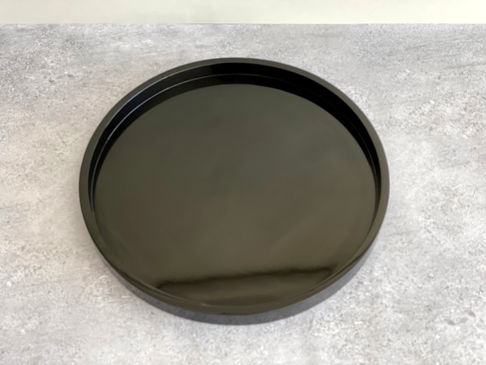 Round Black Decorative Tray, Black High Gloss Round Tray, Makeup Tray ...