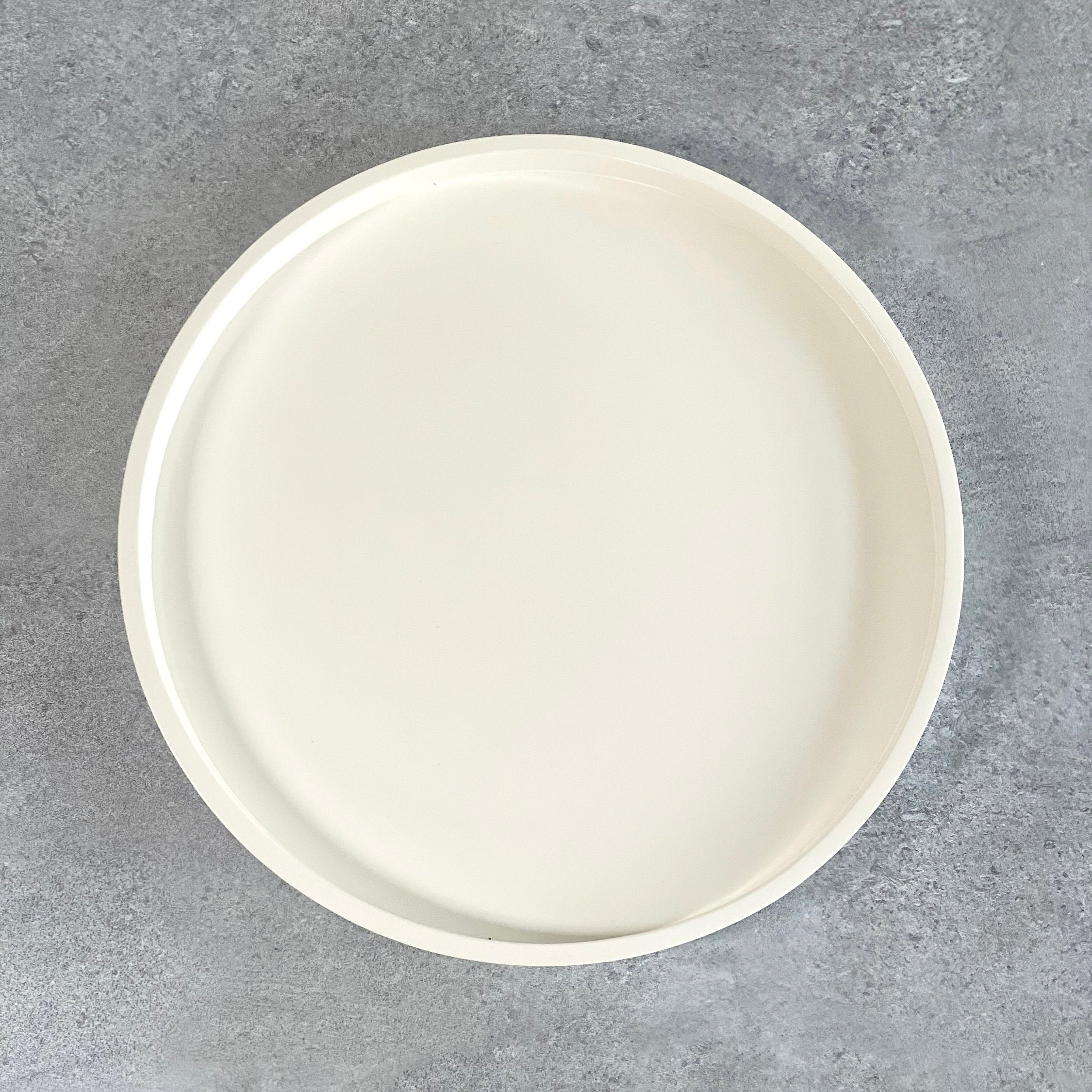 Round White Decorative Tray, White High Gloss Round Tray, Chloe Tray ...