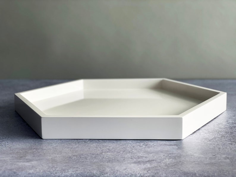Hexagonal White Decorative Tray, Hexagonal Serving Tray, Hexagon Tray ...