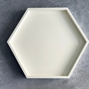 Hexagonal White Decorative Tray, Hexagonal Serving Tray, Hexagon Tray ...
