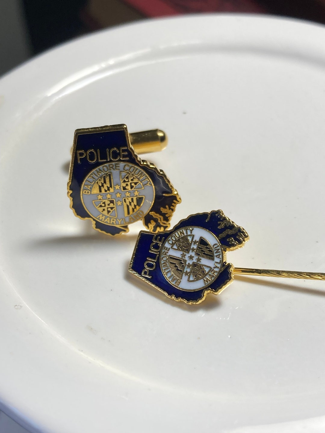 Vtg Maryland Police Cufflink and Tie Pin - Etsy