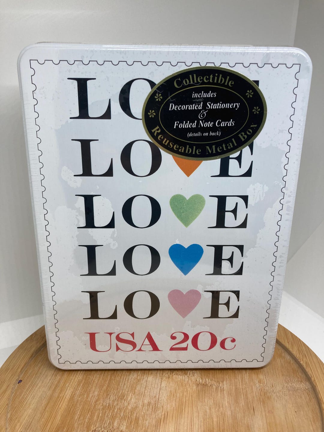 1995 LOVE USPS Collectible Metal Box Tin Stationary/ Note Cards ~sealed ...