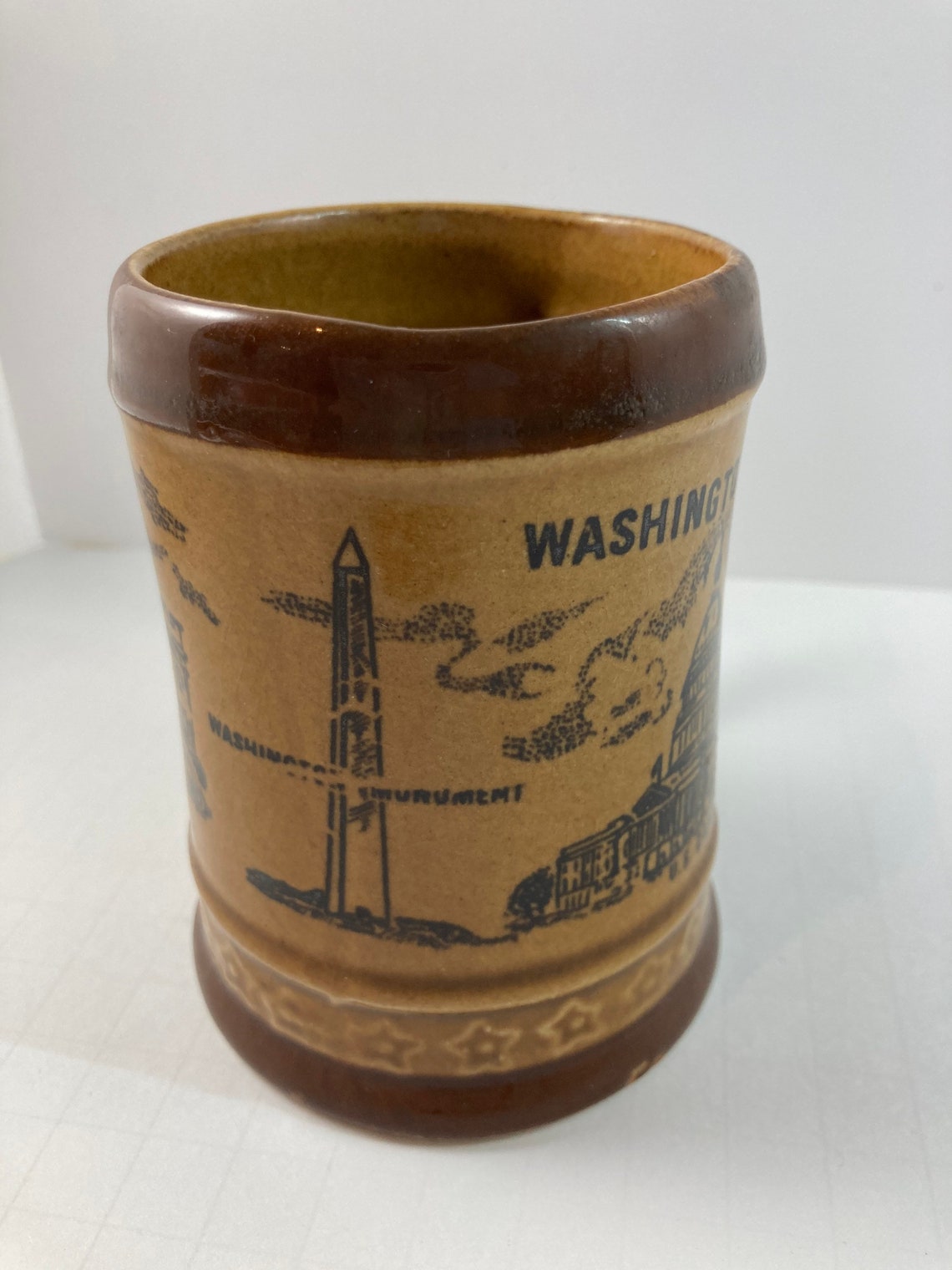 Vintage Washington DC Souvenir Mug Brown Glaze US Capital Washington ...