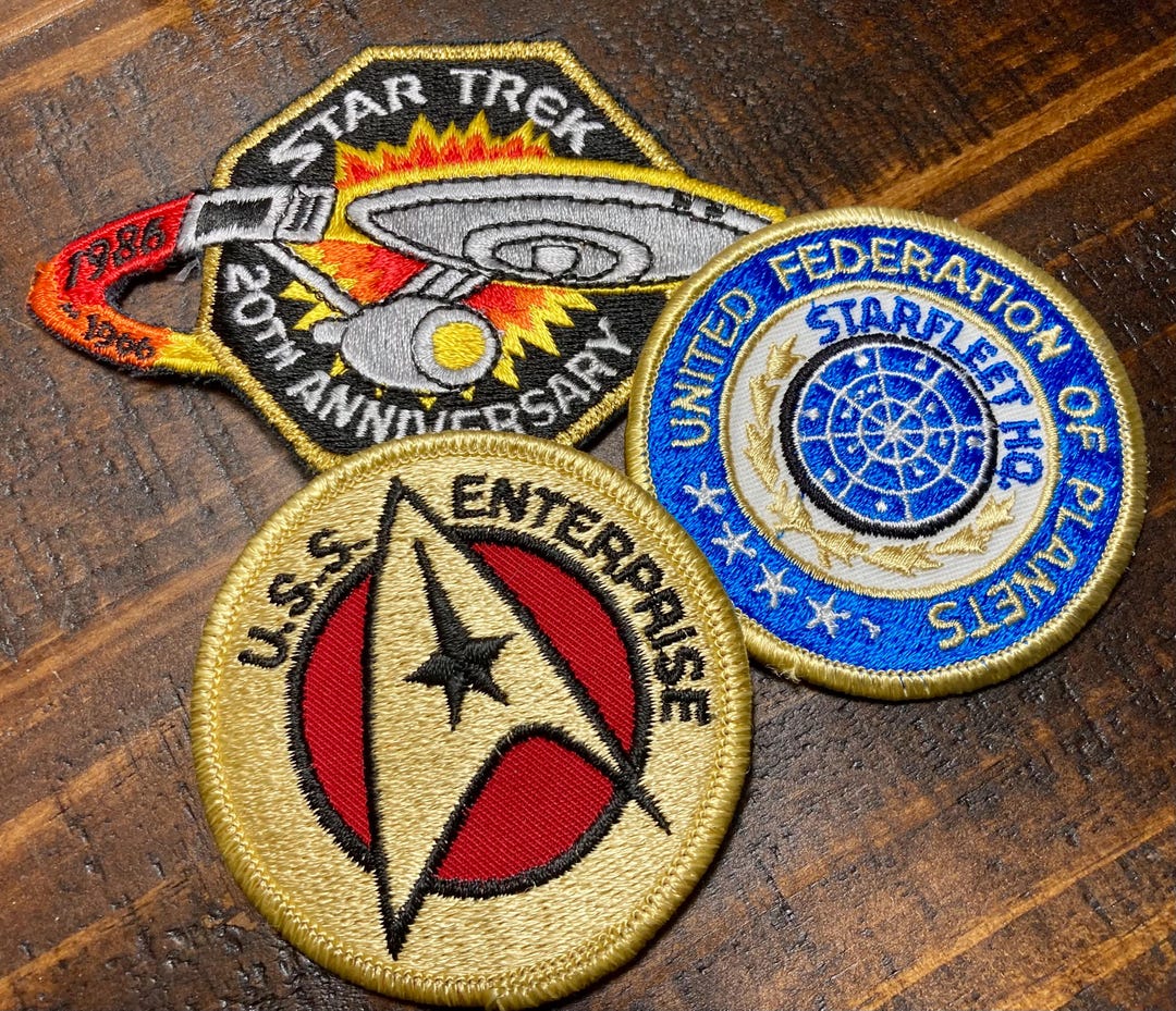 Star Trek Vtg Patches Set of Three USS Enterprise 20th Anniversary 1966-1986 Federation ...