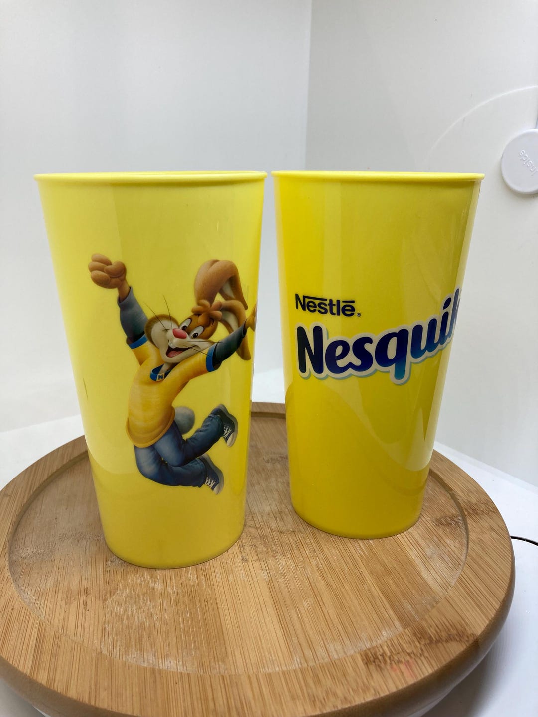 Nestle Nesquik Bunny Yellow Plastic Tumbler Cups Set of 2 Quickly the ...