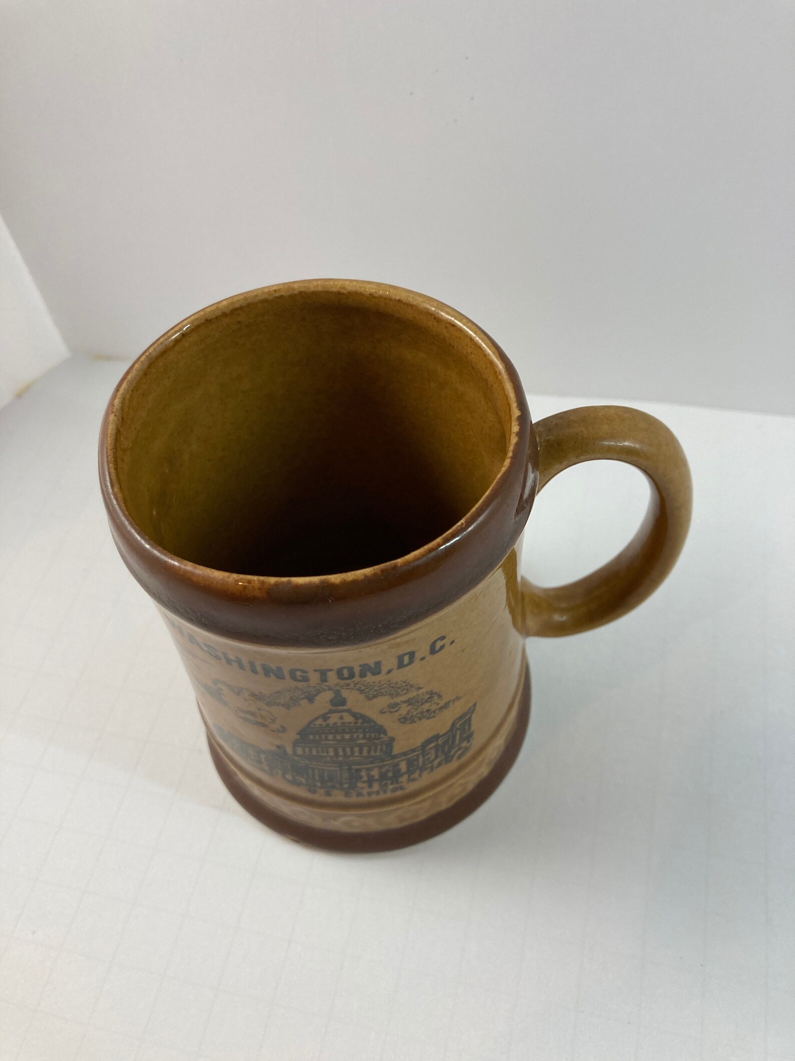 Vintage Washington DC Souvenir Mug Brown Glaze US Capital Washington ...
