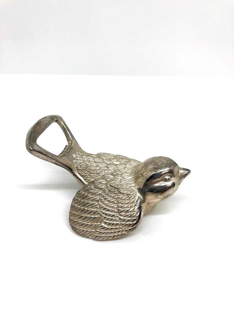 Vintage Sparrow Bird Dual Bottle Opener Heavy Metal Barware Silver-tone ...