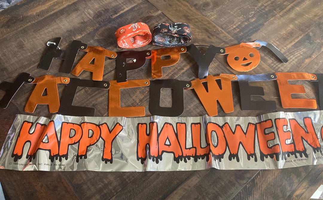 Vintage 1980s Halloween Banner, Ribbon Decor - Etsy