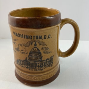Vintage Washington DC Souvenir Mug Brown Glaze US Capital Washington ...