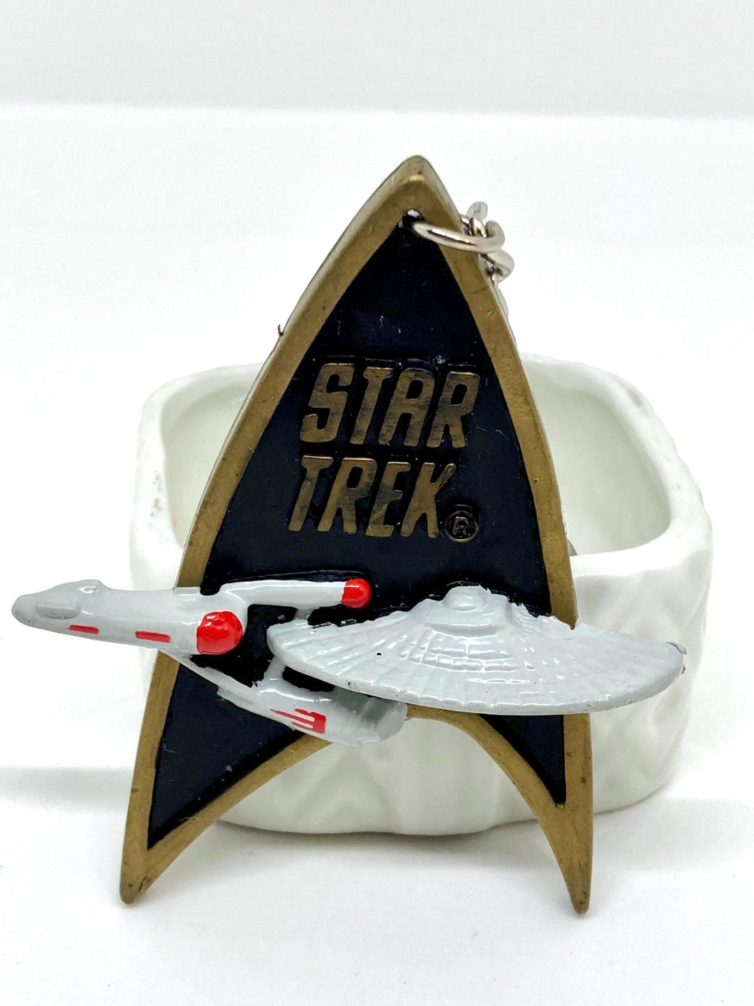 Vintage Star Trek Key Chain 1991 Star Trek Star Fleet Insignia and ...