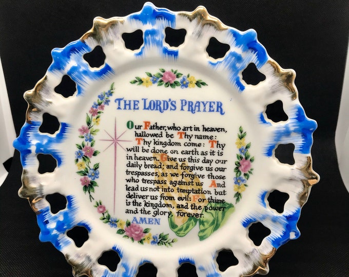 Vintage Lords Prayer Plate Made in Japan - Etsy