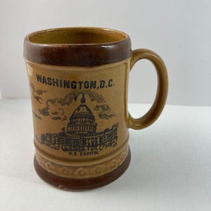 Vintage Washington DC Souvenir Mug Brown Glaze US Capital Washington ...