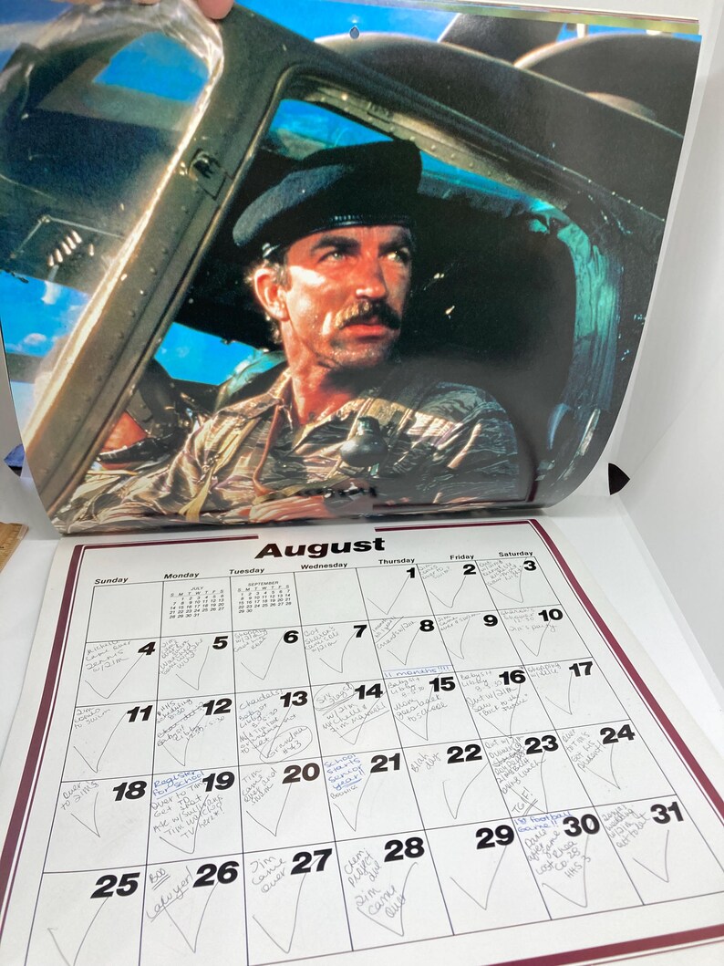 Vintage 1985 Magnum PI Collectible Calendar Tom Selleck Hawaii Landmark ...