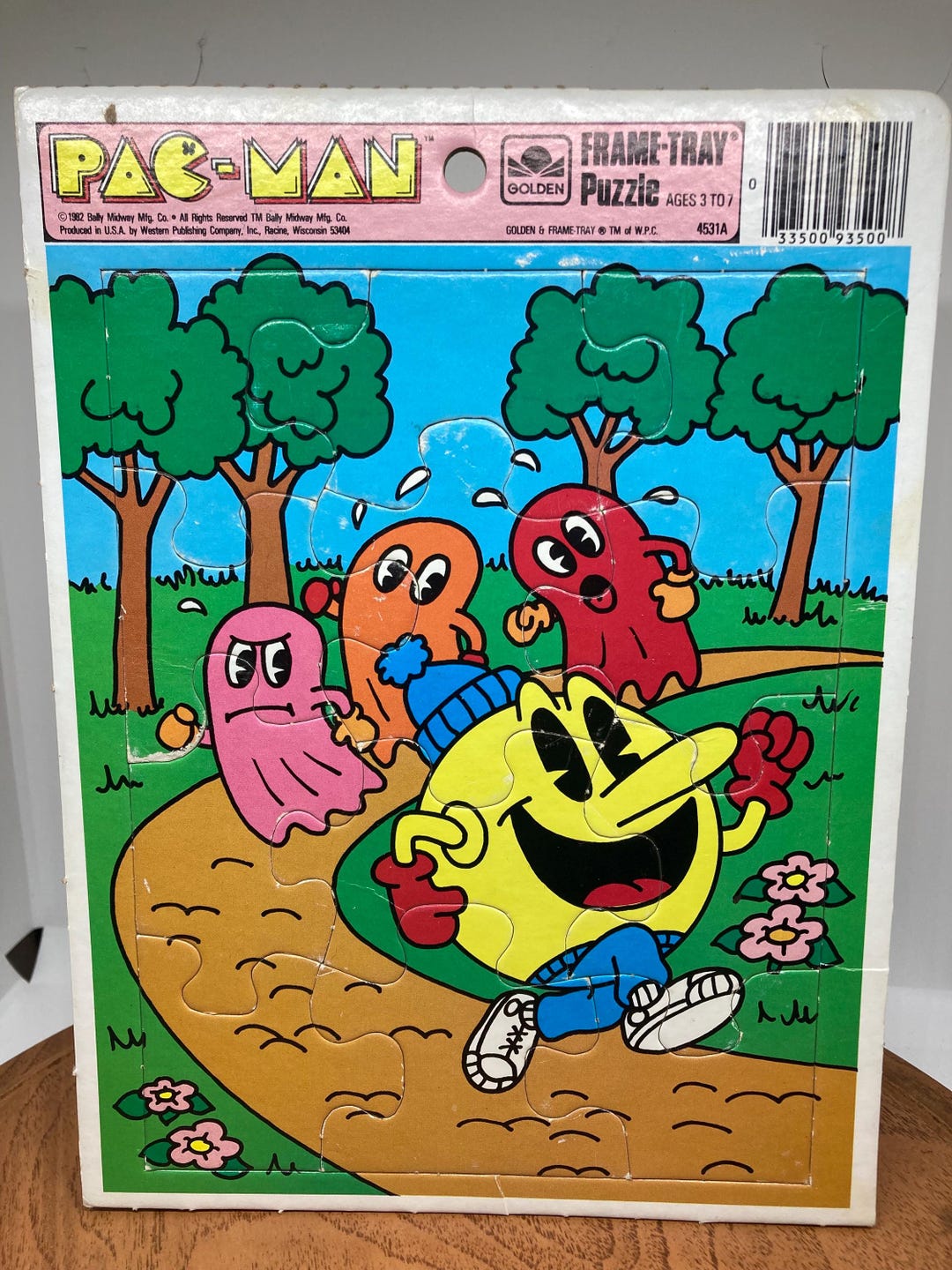 Vintage 1982 Pac-man Golden Puzzle Complete Bally 4531A Frame Tray - Etsy
