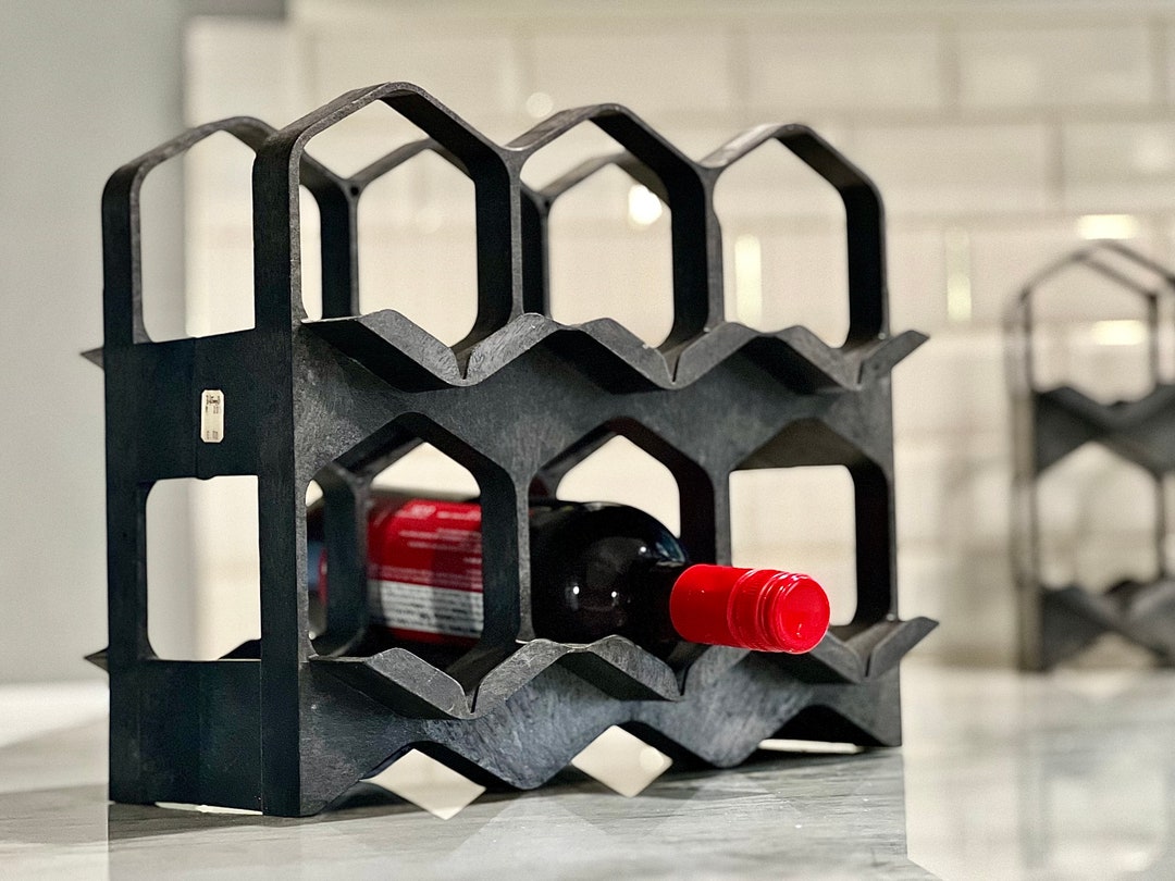 Counter Top Midcentury Wine Rack, Stackable Ornapress Modular, 6 Bottle ...