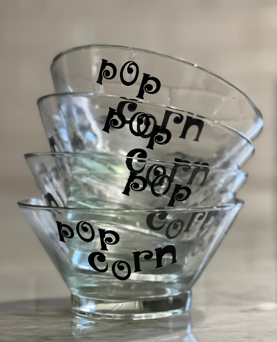 Vintage Popcorn Bowls, Set of 4, 1970s Wheaton Glass - Etsy