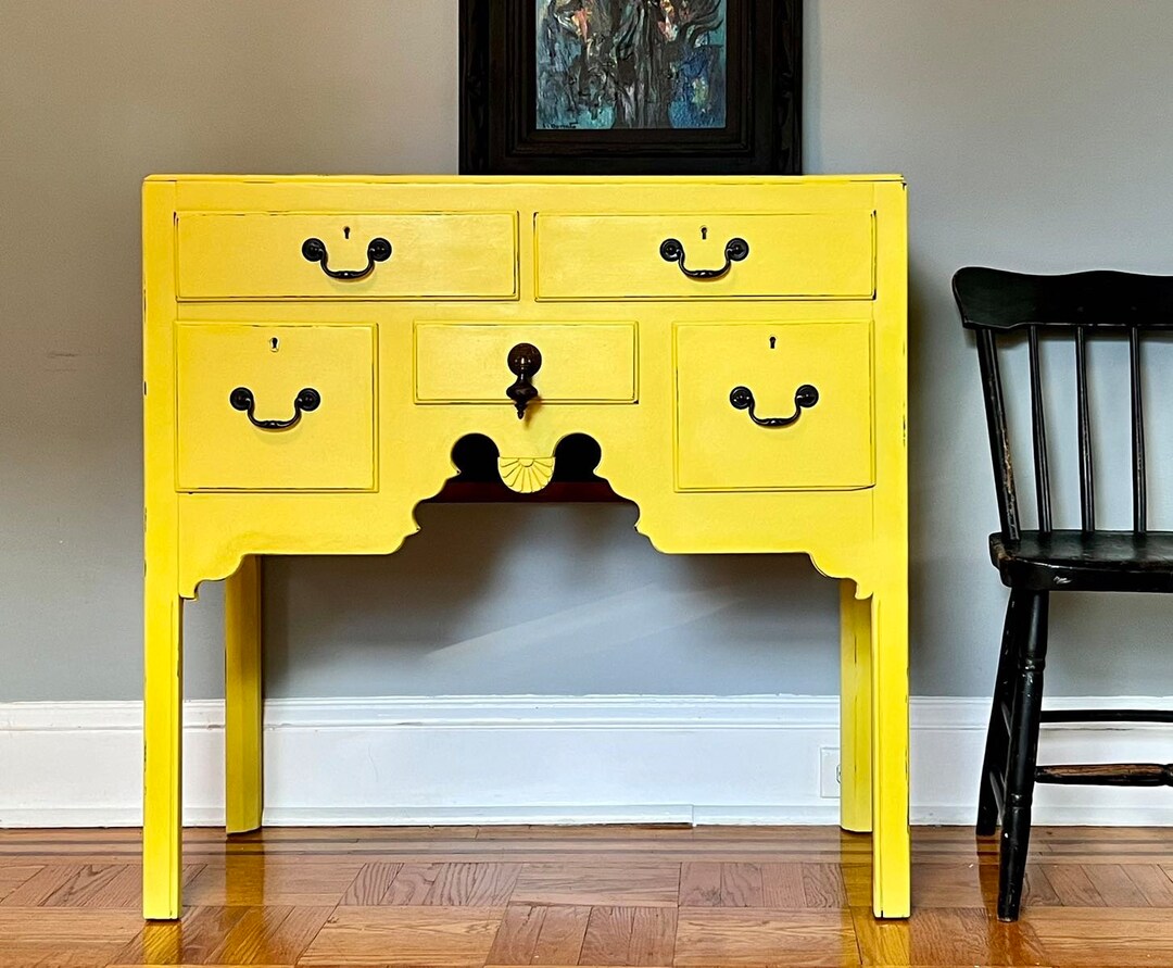 Yellow Entryway Table Console Table Apartment-sized - Etsy