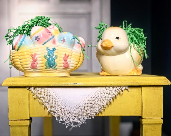 Vintage Easter Kitsch- Vintage Ceramic Easter Planters- Vintage Easter ...