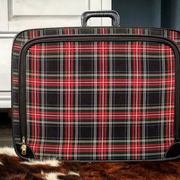Plaid Suitcase - Etsy
