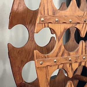 Vintage Wooden Barrel Style Wine Rack, Mid Century Wine Holder, Man ...