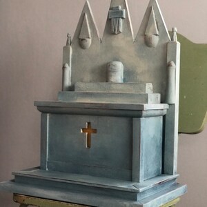 Religious Shrine, Table Top Home Altar, Religious Decor, Eclectic Wood ...
