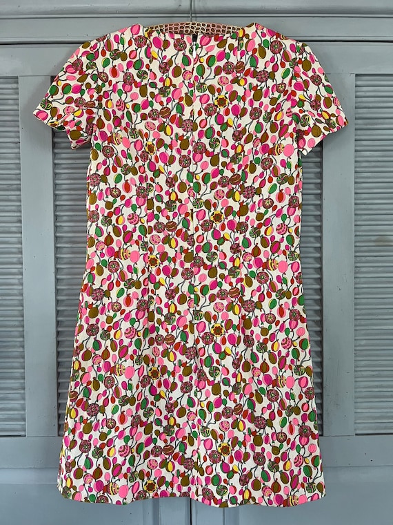 1960s neon mini sheath dress, party balloon pattern v… - Gem
