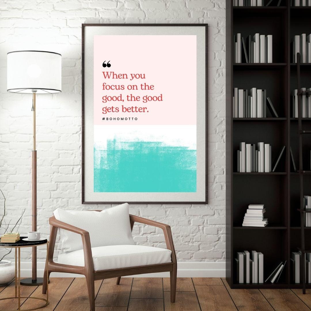 Boho Motto - Motivational Poster for Download - "focus on the Good" - Etsy