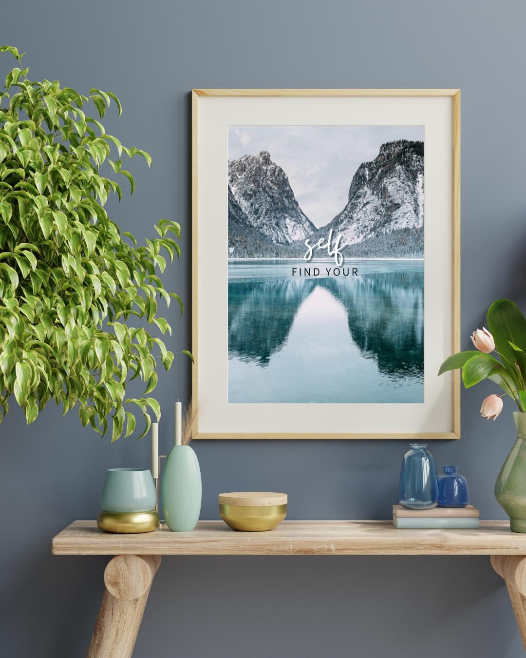 Boho Motto Motivational Digital Poster - "find Yourself" - Etsy