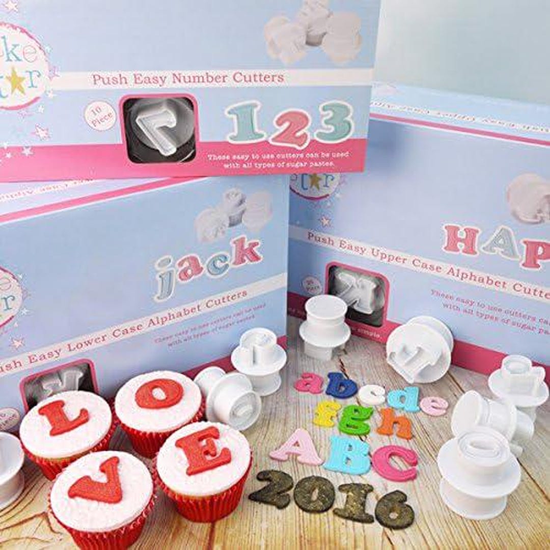 Cake Star Push Easy Cutters - Full Set of Uppercase, Lowercase, and ...